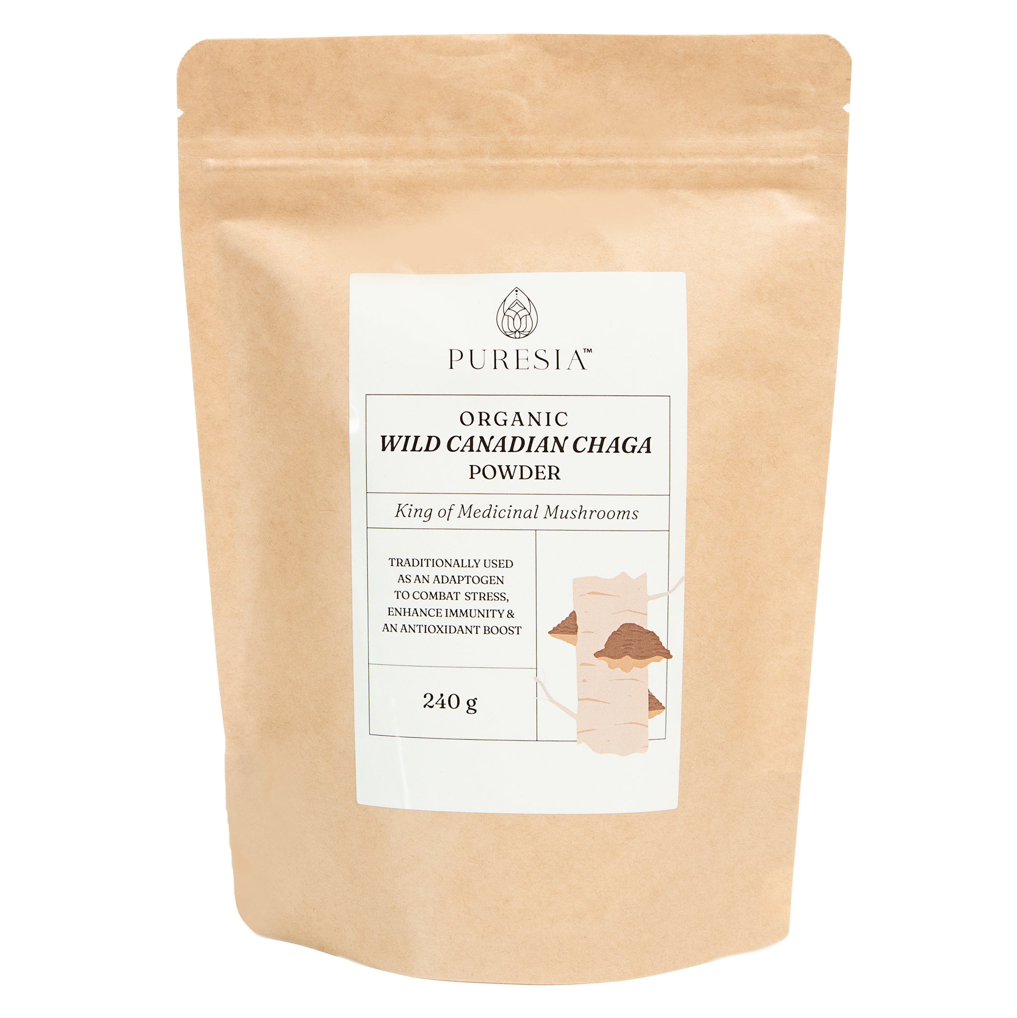 Organic Chaga Powder 240g - Wild Canadian Antioxidant